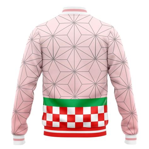 Animedwarf Nezuko Kamado Pattern Demon Slayer Varsity Jacket Animedwarf