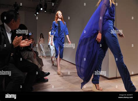 A Model Displays A Creation By French Designer Anne Valerie Hash For