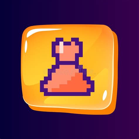 Dress Glossy Ui Button With Pixelated Color Icon Stock Vector