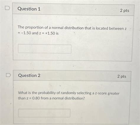 Solved Question 1 The Proportion Of A Normal Distribution