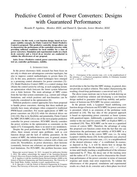 Pdf Predictive Control Of Power Converters Designs With Guaranteed