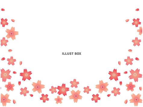無料イラスト 桜と花びらのフレーム