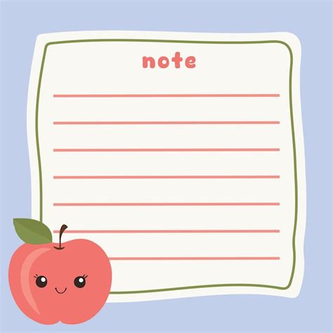 Premium Vector Cute Fruit Memo Note Design Template
