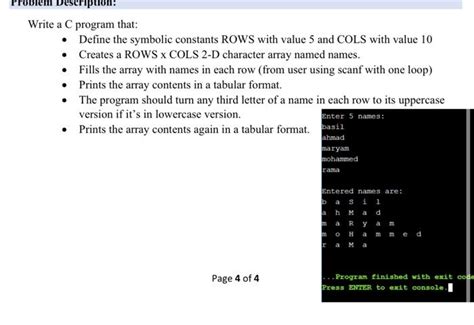 Solved Problem Description Write A C Program That • Define