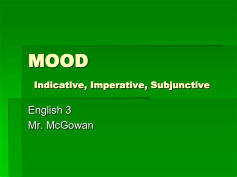 English Grammar Indicative Imperative Subjunctive Moods
