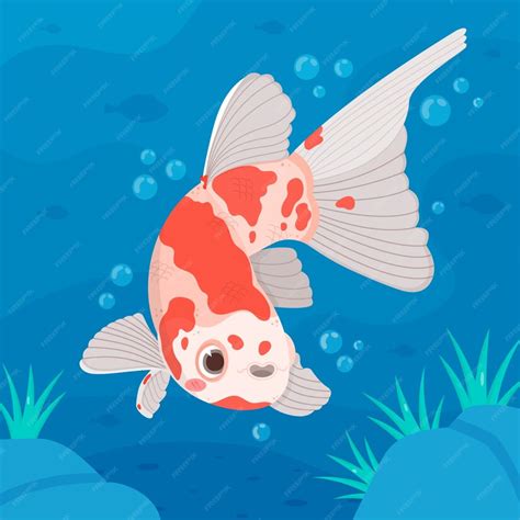 평면 디자인 잉어 물고기 그림 무료 벡터