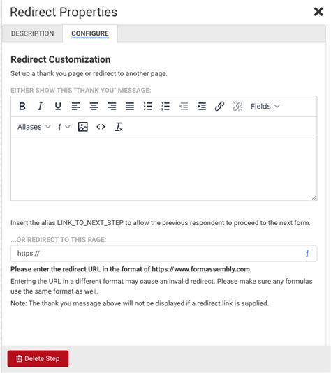 Workflow Step Page Redirect Formassembly Resource Center