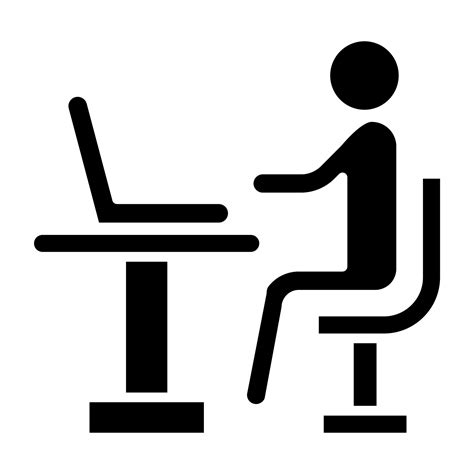 Working On Computer Icon Style 21191135 Vector Art At Vecteezy