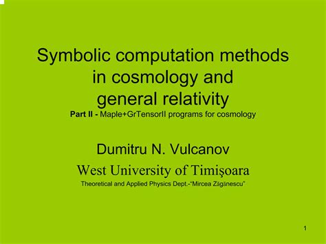 D Vulcanov Symbolic Computation Methods In Cosmology And General Relativity [2] Pdf