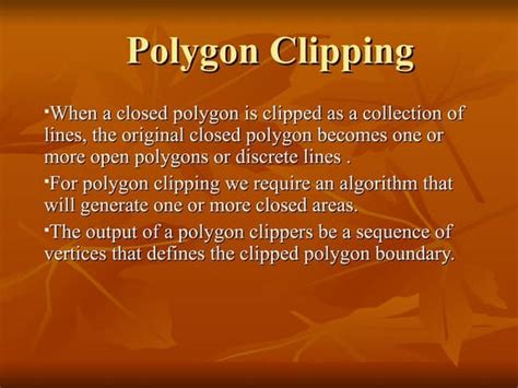 Sutherland Hodgeman Polygon Clipping Pptx