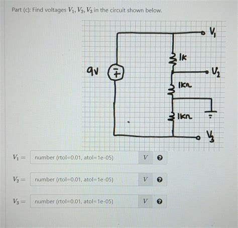 solved part c find voltages v1 v2 v3 in the circuit