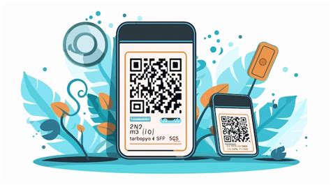 Scan Code Qr With Smartphone And Dataphone Vector Premium Ai