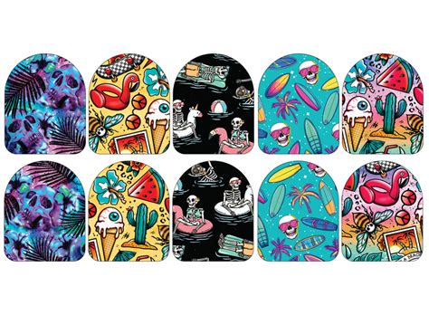fabric stickers for omnipod 10 pack alt summer