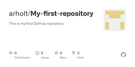 Github Arholtmy First Repository This Is My First Github Repository