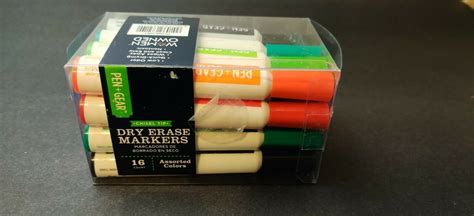 PEN GEAR CHISEL TIP DRY ERASE MARKERS 16 Count Box Assorted Colors Dry Erase Markers