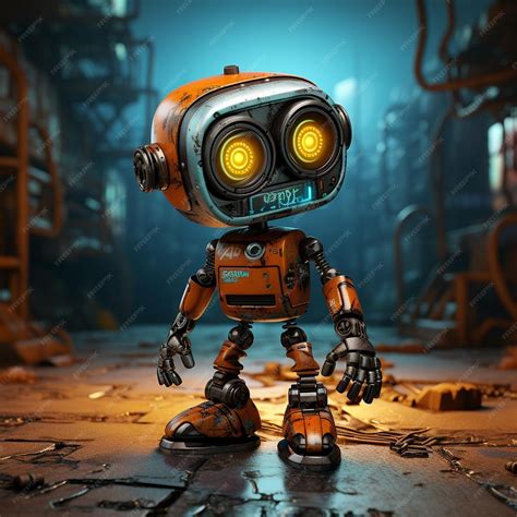 Premium Ai Image 3d Small Rust Robot