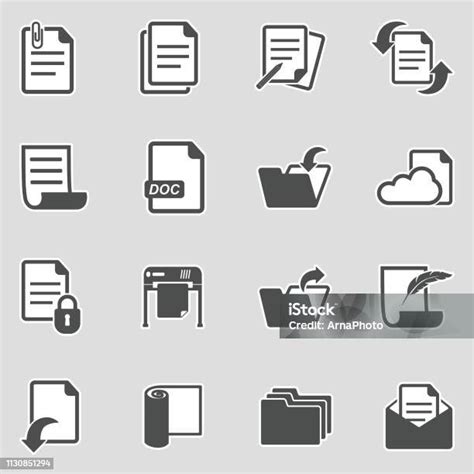 문서 아이콘입니다 스티커 디자인입니다 벡터 일러스트입니다 경영자에 대한 스톡 벡터 아트 및 기타 이미지 경영자 교환 노트 Istock