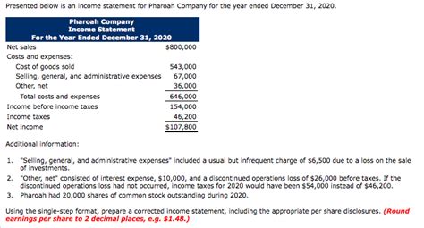 Income Statement Example Wiley Plus