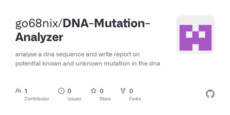 Github Go68nixdna Mutation Analyzer Analyse A Dna Sequence And