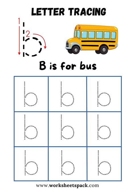 The Letter B Is For Bus Worksheet With An Image Of A School Bus