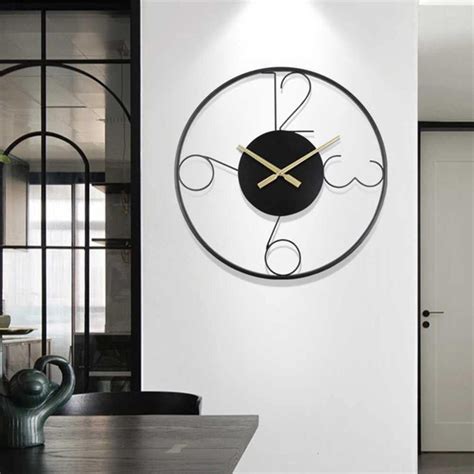 Большие металлические декоративные настенные часы минималистичные кварцевые часы в