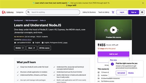 explore best node js tutorials and certificates tangolearn