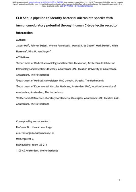 Pdf Clr Seq A Pipeline To Identify Bacterial Microbiota Species With Immunomodulatory