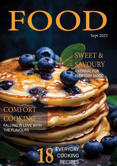 Delicious Blueberry Pancake Magazine Cover Food Magazine Back Cover