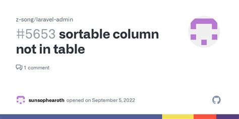 Sortable Column Not In Table · Issue 5653 · Z Songlaravel Admin · Github