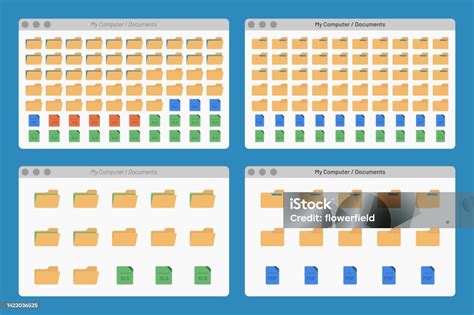 Desktop Interface Window With Folder And File Format  Pdf Isolated Simple Ui Vector Flat