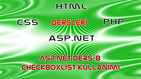 Checkboxlist Kullanımı Ders 8 Youtube