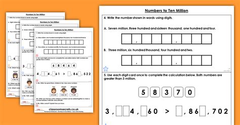 Free Numbers To Ten Million Homework Extension Year 6 Place Value