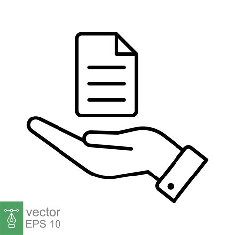 Document Handover Line Icon Simple Outline Style File Symbol Ownership Transfer Academy