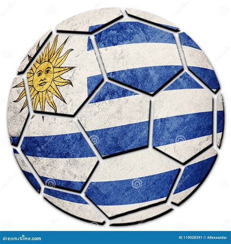 Bandiera Nazionale Delluruguay Del Pallone Da Calcio Palla Di Calcio Delluruguay Immagine