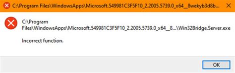 Incorrect Function Error Message Windows Diary