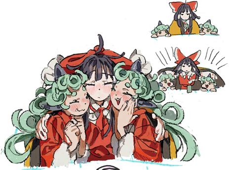 Hakurei Reimu And Komano Aunn Touhou Drawn By Ndasuzu N64qd11 Danbooru