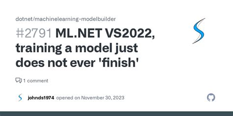 ml vs2022 training a model just does not ever finish · issue