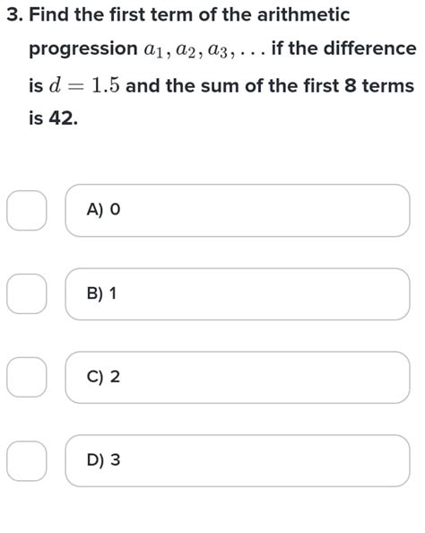 Solved 3 Find The First Term Of The Arithmetic Progression A1 A2 A3