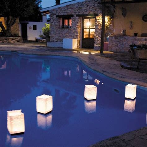 Lot De 4 Lanternes Flottantes Jardinchic Décor De Piscine Lanterne Flottante Piscine