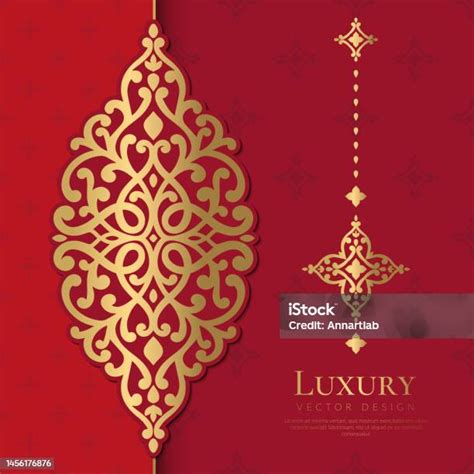 빨간색과 금색 패턴 벡터 만다라 템플릿입니다 황금 디자인 요소 전통적인 터키 인도 모티프 직물 및 섬유 벽지 포장 또는 원하는 모든 것에 적합 0명에 대한 스톡 벡터 아트