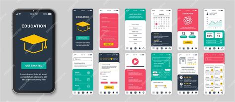 Premium Vector Education Mobile App Screens Set For Web Templates