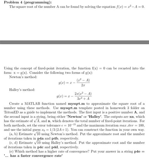 Solved Problem 4 Programming The Square Root Of The Number