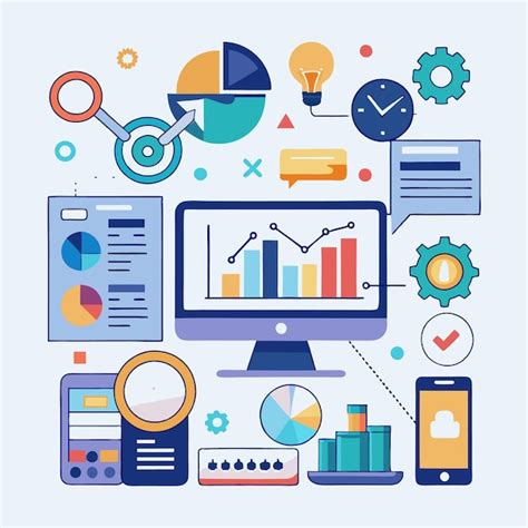 Business Analytics And Charts Data Visualization Premium Ai Generated Vector