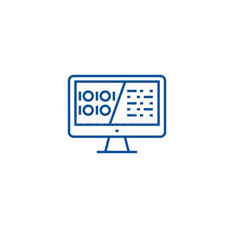 Binary Code Data Encryption Line Icon Vector Binary Code Data
