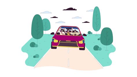 Reckless Driving Problem Line Cartoon Animation Road Accident Danger