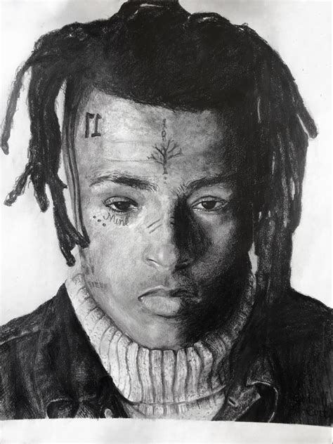 Xxxtentacion Pencil Drawing Pencil Drawings Portrait Drawing Rapper Art