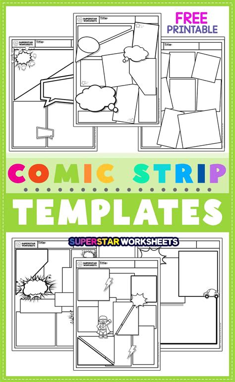 Comic Strip Template Superstar Worksheets