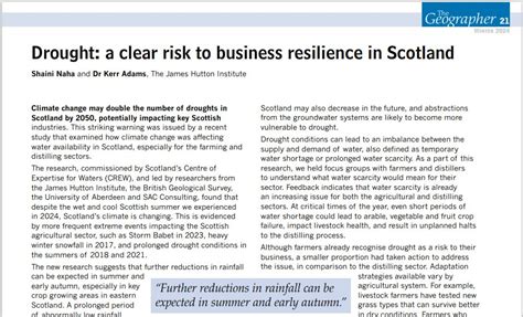 How Drought Affects Scotlands Business Resilience Dr Shaini Naha Posted On The Topic Linkedin