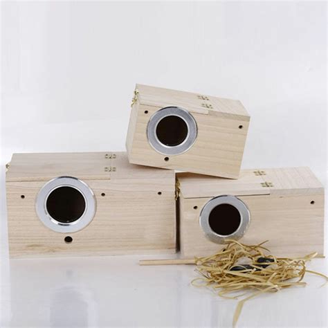 Wooden Bird Breeding Cage Nesting Box For Parakeets Finch Lovebird