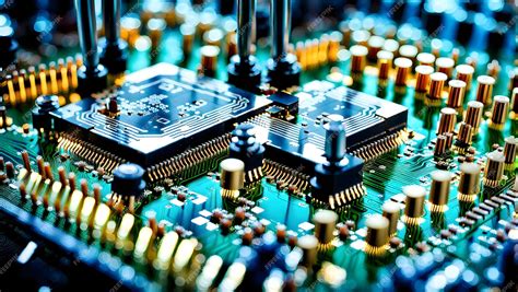 Premium Ai Image Illustration Machine Working On Microcircuit